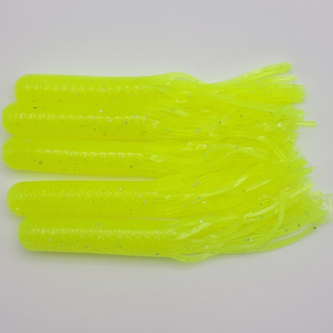 Chartreuse w/ Silver Flake Tube Jigs | Lakeshore Tackle